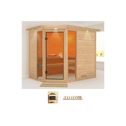 Karibu Sauna Sina 3, BxTxH: 264 x 198 x 212 cm, 40 mm, (Set) ohne Ofen, beige