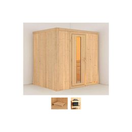 Karibu Sauna Finja, BxTxH: 196 x 151 x 198 cm, 68 mm, (Set) ohne Ofen, beige