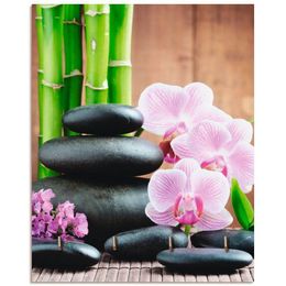 Artland Hakenleiste Spa Konzept Zen Steinen Orchideen, MDF, rosa