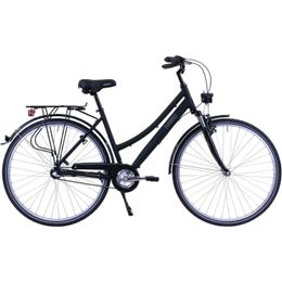 HAWK Bikes Cityrad HAWK Citytrek Lady Premium, 3 Gang Shimano Nexus 3-Gang Schaltwerk, schwarz