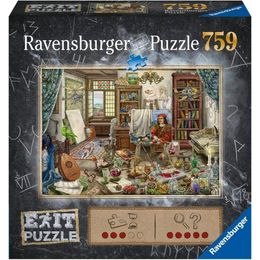 Ravensburger Puzzle EXIT, Das Künstleratelier, 759 Puzzleteile, FSC® - schützt Wald - weltweit; Made in Germany, bunt