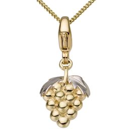 Firetti Charm-Einhänger Schmuck Geschenk Gold 375 Halskette Charmarmband Gold-Charm Trauben, gelb|goldfarben|silberfarben