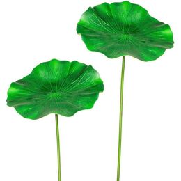 Kunstzweig Lotusblatt Blattstiel, Creativ green, Höhe 100 cm, 2er Set, grün