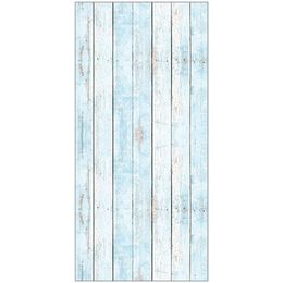 MySpotti Spritzschutz fresh Wood Light Blue, 100 x 210 cm, blau