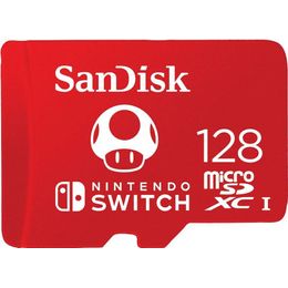 Sandisk microSDXC für Nintendo Switch 128GB Speicherkarte (128 GB, UHS Class 1, 100 MB/s Lesegeschwindigkeit, U3/UHS-I/Cl.10/R100/W90), rot