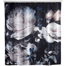 Wenko Duschvorhang Peony Breite 180 cm, Höhe 200 cm, Textil (Polyester), bunt|schwarz