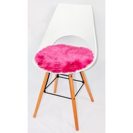 Heitmann Felle Stuhlkissen Lamm, rund, Sitzauflage, Sitzfell, rund, Ø 45 cm, echtes Lammfell, waschbar, rosa