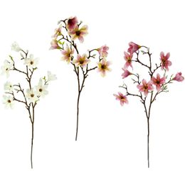 Kunstblume Magnolienzweig, I.GE.A., Höhe 85 cm, 3er Set, rosa|weiß