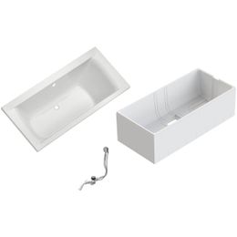 Ottofond Badewanne Set Duobadewanne, (3-tlg), 1700/750 mm, Duobadewanne, weiß