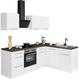 Wiho-Küchen wiho Küchen Winkelküche Unna, mit E-Geräten, Stellbreite 220 x 170 cm, grau|schwarz