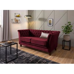 Home Affaire Chesterfield-Sofa Dover, aufwändige Knopfheftung in Chesterfield-Optik, rot