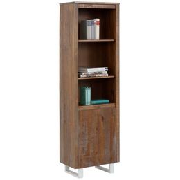 Home Affaire Bücherregal Lagos, aus schönem massivem Kiefernholz, grifflos, Breite 55 cm, braun