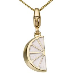 Firetti Charm-Einhänger Schmuck Geschenk Gold 375 Halskette Charmarmband Gold-Charm Zitrone, gelb|goldfarben|silberfarben