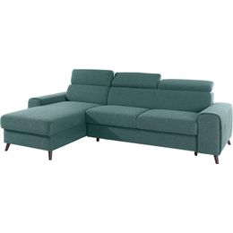 exxpo - sofa fashion Ecksofa Forza, inklusive Kopf- bzw. Rückenverstellung, wahlweise mit Bettfunktion, grün