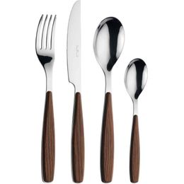 Pinti Inox PINTINOX Besteck-Set Riva (16-tlg), 4 Personen, Edelstahl 18/0, Kunststoff, mit Kunststoffgriff in Holz-Optik, rot