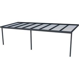 Gutta Terrassendach Premium, BxT: 812,5x306 cm, Bedachung Doppelstegplatten, BxT: 813x306 cm, Dach Polycarbonat klar, grau