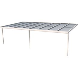 Gutta Terrassendach Premium, BxT: 812,5x406 cm, Bedachung Doppelstegplatten, BxT: 813x406 cm, Dach Polycarbonat bronce, weiß