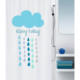 Spirella Duschvorhang CLOUD Breite 180 cm, Höhe 200 cm, wasserabweisend, blau|weiß