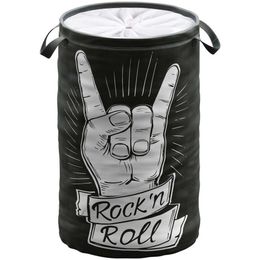 Sanilo Wäschekorb Rock ’n’ Roll, 60 Liter, faltbar, mit Sichtschutz, schwarz