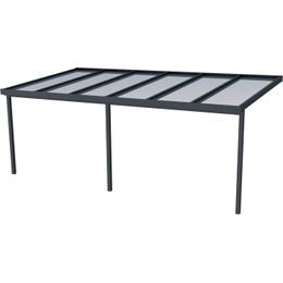 Gutta Terrassendach Premium, BxT: 611x306 cm, Bedachung Doppelstegplatten, BxT: 611x306 cm, Dach Polycarbonat bronce, grau