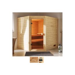 Welltime Sauna Trixi, BxTxH: 195 x 169 x 187 cm, 38 mm, ohne Ofen, beige