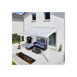 Gutta Terrassendach Premium, BxT: 410,2x306 cm, Bedachung Doppelstegplatten, BxT: 410x306 cm, Dach Polycarbonat Opal, weiß
