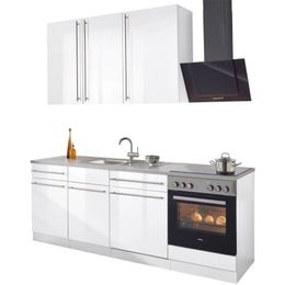 Wiho-Küchen wiho Küchen Küchenzeile Chicago, ohne E-Geräte, Breite 220 cm, grau|weiß