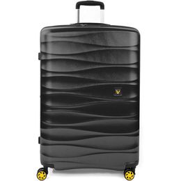 Roncato Hartschalen-Trolley Stellar, 76 cm, 4 Rollen, Hartschalen-Koffer Reisegepäck mit Volumenerweiterung und TSA Schloss, grau