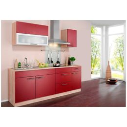 Wiho-Küchen wiho Küchen Küchenzeile Montana, mit E-Geräten, Breite 200 cm, rot