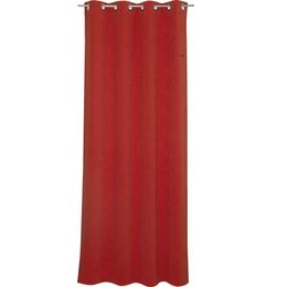 Vorhang Harp, Esprit, Ösen (1 St), blickdicht, Webgardine blickdicht mit Ösen, fertig konfektioniert, orange|rot