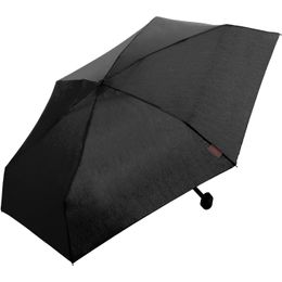 Euroschirm® Taschenregenschirm Dainty, schwarz, extra flach und kurz, schwarz