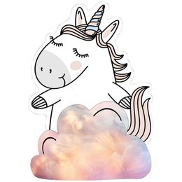 MySpotti Wandsticker Memo Kids Unicorn (1 St), mit Whiteboard-Oberfläche, rosa|weiß