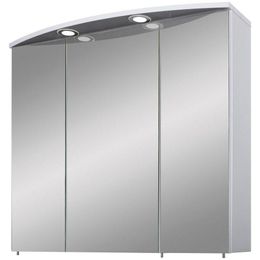 Schildmeyer Spiegelschrank Verona Breite 70 cm, 3-türig, 2 LED-Einbaustrahler, Schalter-/Steckdosenbox, weiß