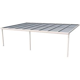 Gutta Terrassendach Premium, BxT: 812,5x506 cm, Bedachung Doppelstegplatten, BxT: 813x506 cm, Dach Polycarbonat klar, weiß