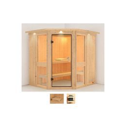 Karibu Sauna Aline 1, BxTxH: 210 x 184 x 202 cm, 68 mm, (Set) ohne Ofen, beige