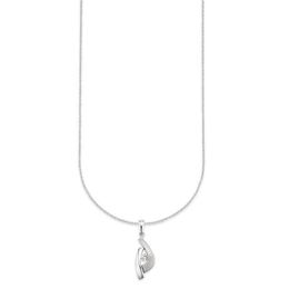 Bruno Banani Kette mit Anhänger Schmuck Geschenk Silber 925 Halsschmuck Halskette Ankerkette, mit Zirkonia (synth), silberfarben