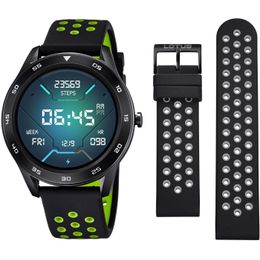 Lotus Smartime, 50013/1 Smartwatch, 3-tlg., mit Wechselband aus weichem Silikon und Ladekabel, grün|schwarz