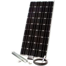 Sunset Solarmodul Caravan-Set 140 Watt, 12 V, 140 W, Monokristallin, für Reisemobile und Fahrzeugdächer, schwarz