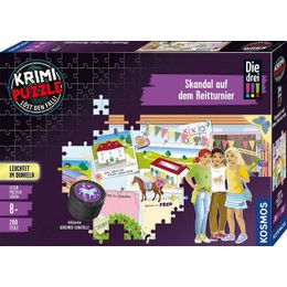Kosmos Puzzle Krimipuzzle Die drei !!! Skandal auf dem Reitturnier, 200 Puzzleteile, Made in Germany, bunt
