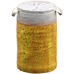 Sanilo Wäschekorb Bier, 60 Liter, faltbar, mit Sichtschutz, gelb