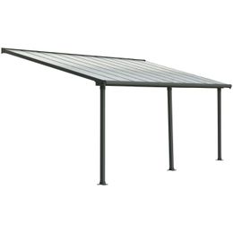 Palram - Canopia Terrassendach Olympia 3x6.1, BxT: 619x295 cm, Bedachung Doppelstegplatten, BxT: 619x295 cm, grau