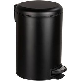 Wenko Mülleimer Leman Easy Close, 12 l, Kosmetikeimer, mit Absenkautomatik, Industrial-Stil, schwarz