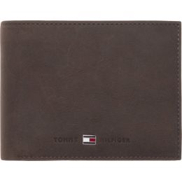 Tommy Hilfiger Geldbörse JOHNSON CC FLAP AND COIN POCKET, aus hochwertigem Leder, braun
