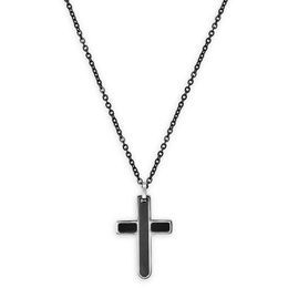 XENOX Kette mit Anhänger Halskette, EDEN ELEMENTS Kreuz, schwarz X3968, schwarz