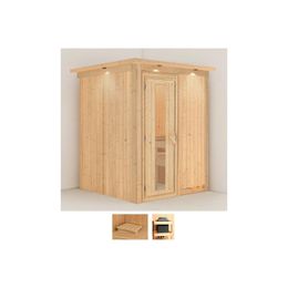 Karibu Sauna Norma, BxTxH: 165 x 165 x 202 cm, 68 mm, (Set) ohne Ofen, beige