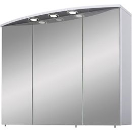 Schildmeyer Spiegelschrank Verona Breite 100 cm, 3-türig, 3 LED-Einbaustrahler, Schalter-/Steckdosenbox, weiß