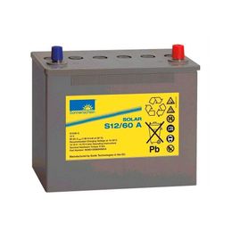 Sunset Solar-Gel-Batterie 60 Ah Solarakkus (12 V), Zum Anschluss von Solarmodulen und Stromsets, grau