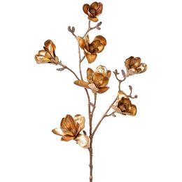 Winterliche Kunstpflanze Weihnachtsdeko Magnolie, Creativ deco, Höhe 104 cm, altgoldfarben, goldfarben