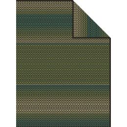 Wohndecke Jacquard Decke Granby, Ibena, mit Zackenmuster, Kuscheldecke, grün