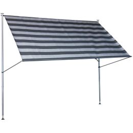 Angerer Freizeitmöbel Klemmmarkise 150 cm Breite, 170 cm Ausfall, grau|weiß